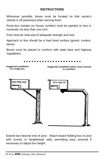 PS Form 4056 (reverse).png | Rural Mail Talk
